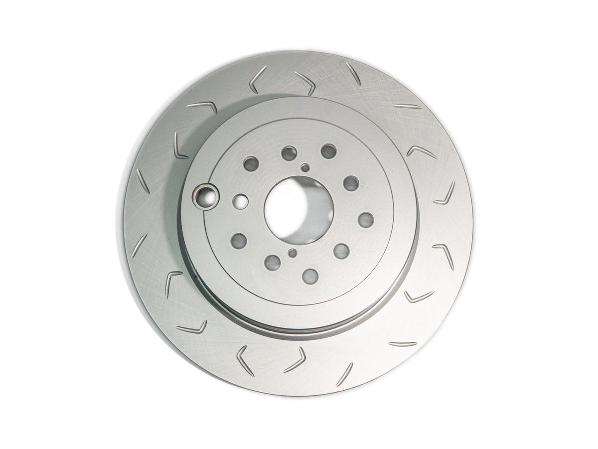 FactionFab Slotted Rear Rotor V2 Dual Drilled 5x100/114 Subaru STI 200